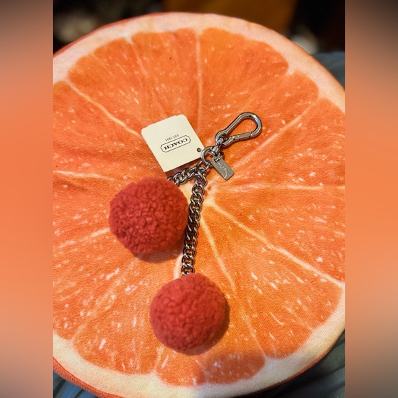 Coach | Accessories | Coach Vibrant Red Pom Pom Keychain | Poshmark